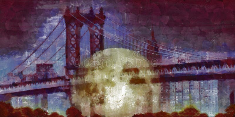 Brooklyn moon stock photo. Image of paint, american - 187026752