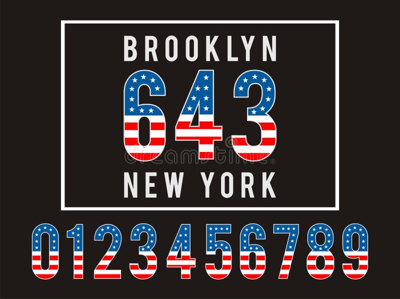 Brooklyn Set Flag America stock vector. Illustration of athletic ...