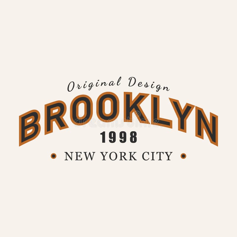 Brooklyn T Shirt Print Design Logo Vector Illustration Stock Vector ...