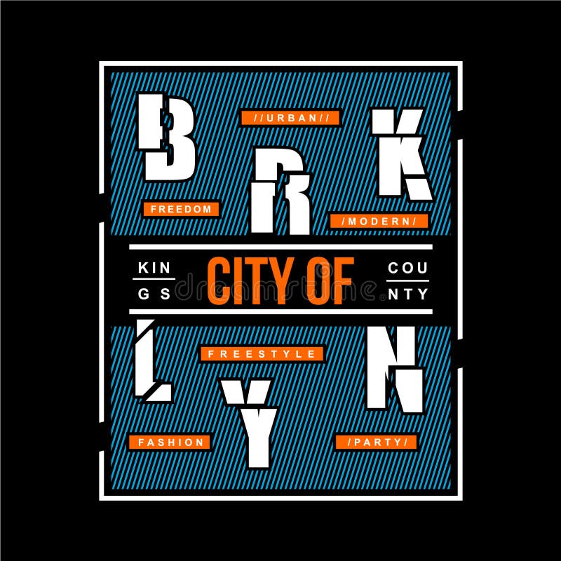Brooklyn Text Typography T Shirt Design, Vector Graphic, Typographic ...