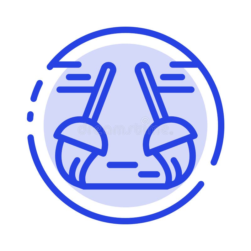 Broom, Clean, Cleaning, Sweep Blue Dotted Line Line Icon Stock Vector ...