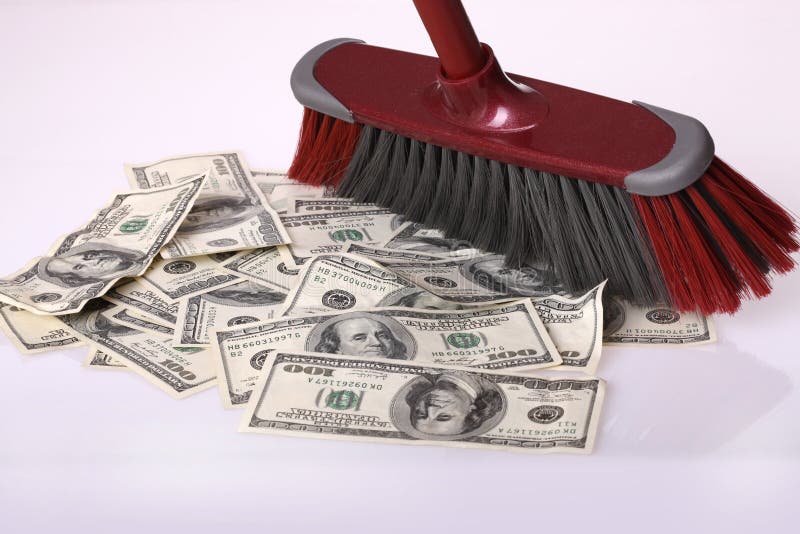 US dollars and broom stock image. Image of abundance - 31536665