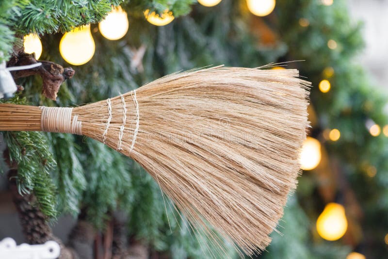 Broom Close-up with Pine Branches Stock Photo - Image of tradition ...