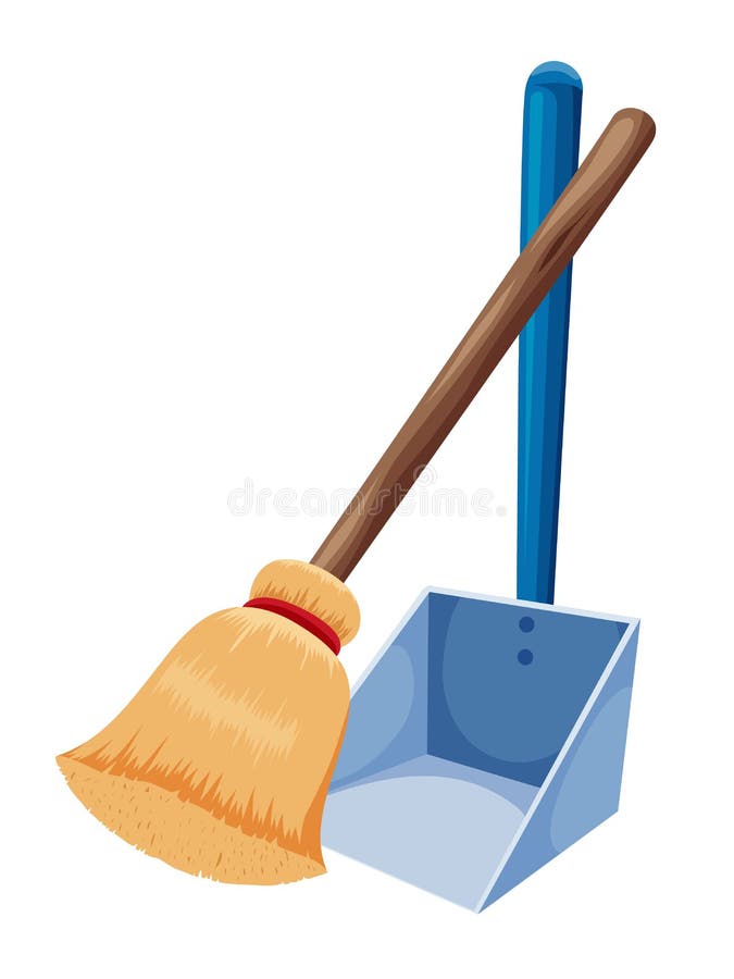 Broom and dustpan stock vector. Illustration of sweeping - 26044097