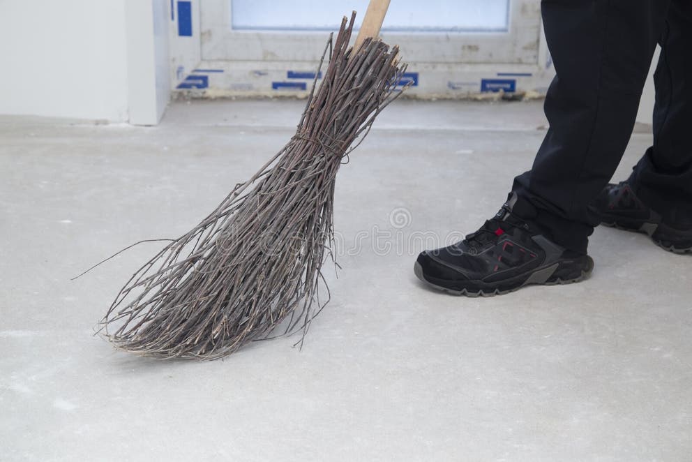 A Broom for Garbage Collection.Garbage Collection on the Street Stock ...