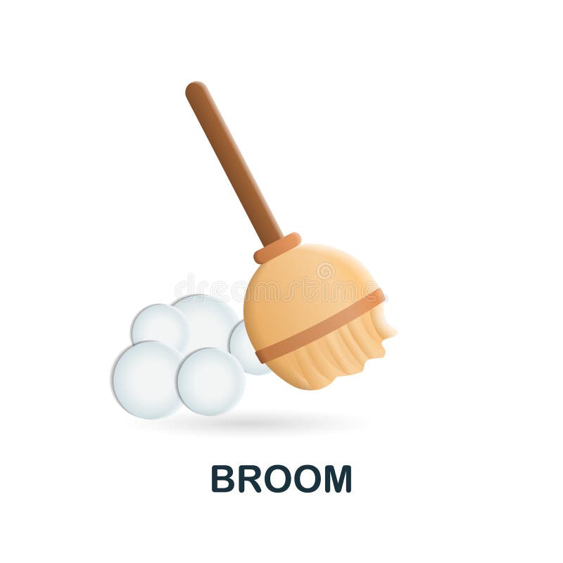 Broom Icon. 3d Illustration from Cleaning Collection Stock Illustration ...