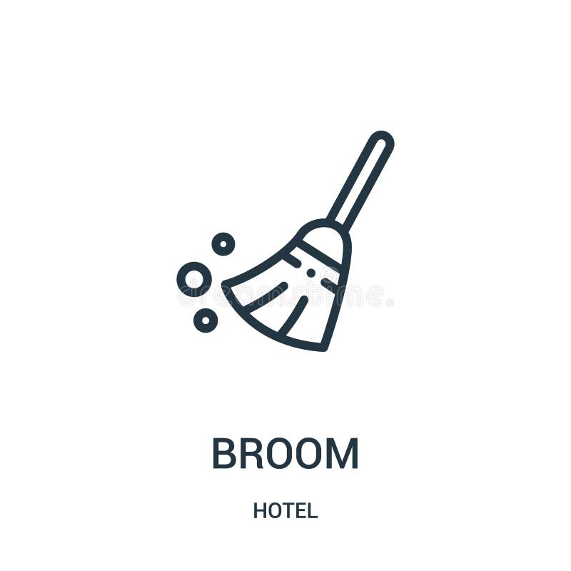 Broom Icon Vector from Kitchen Collection. Thin Line Broom Outline Icon ...