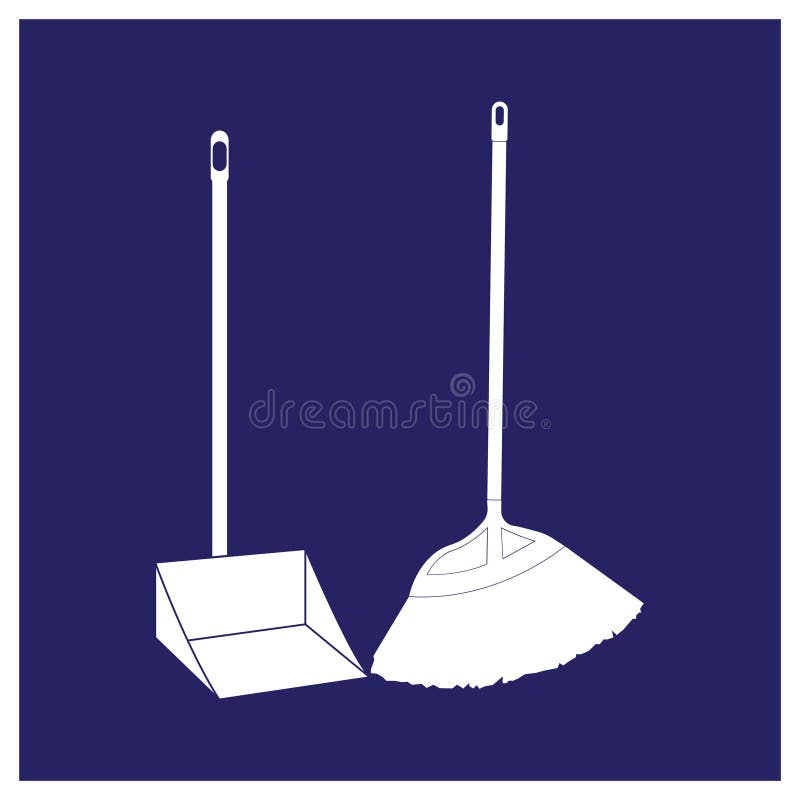 Broom Icon Vector Illustration Stock Vector - Illustration of vector ...