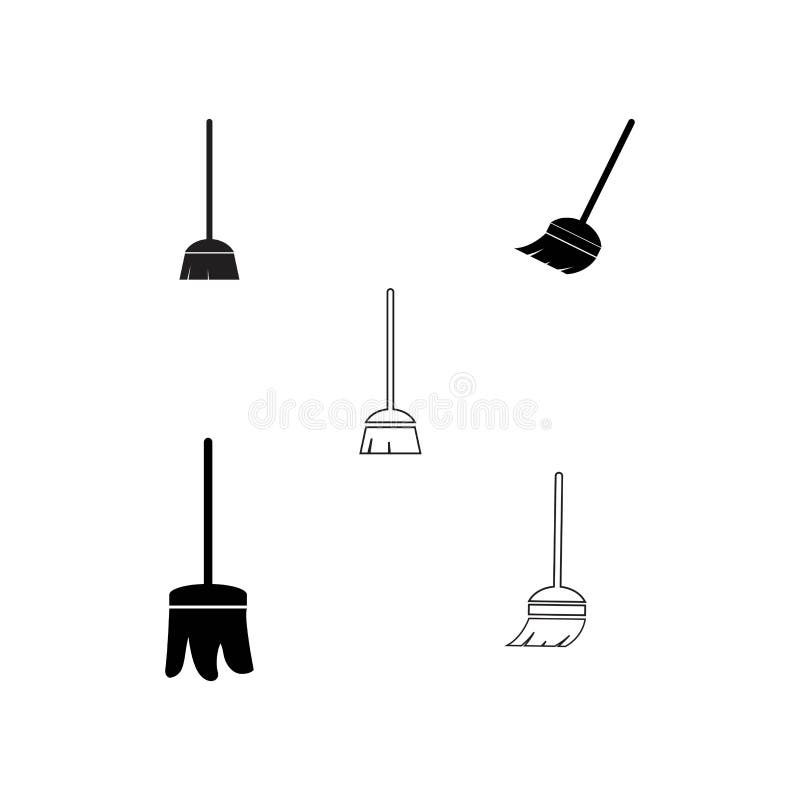 Broom logo stock vector. Illustration of sanitary, pictogram - 196266486
