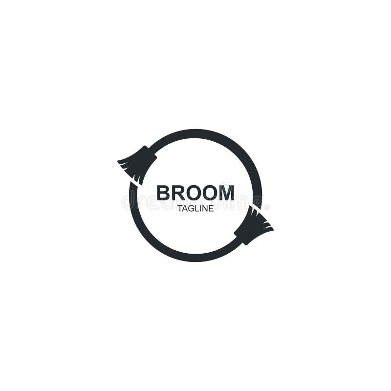 Broom Logo Vector Icon Illustration Stock Vector - Illustration of ...