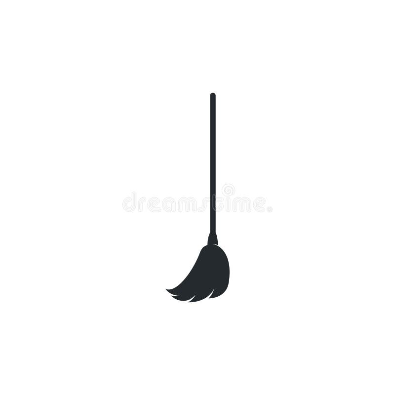 Broom Logo Vector Icon Illustration Stock Vector - Illustration of ...