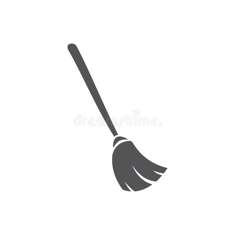 Broom Logo Vector Icon Illustration Stock Vector - Illustration of ...