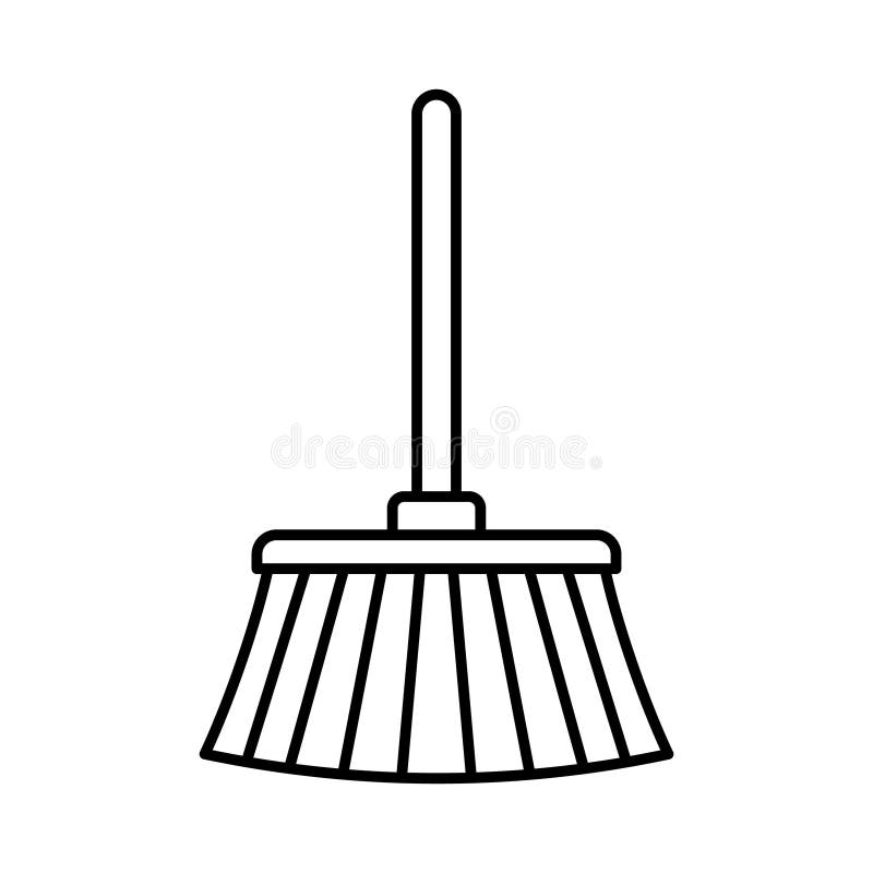 Broom Outline Vector Icon Which Can Easily Modify or Edit Stock Vector ...