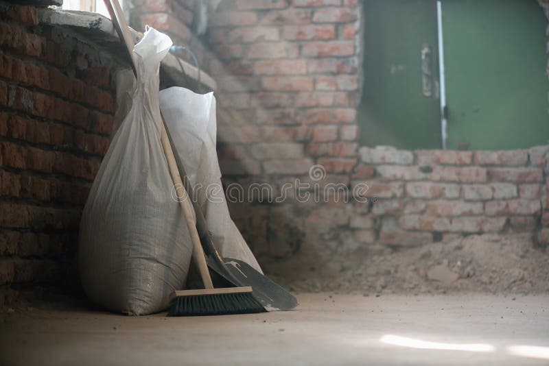 Broom stock photo. Image of dust, spade, putty, abstract - 213254746