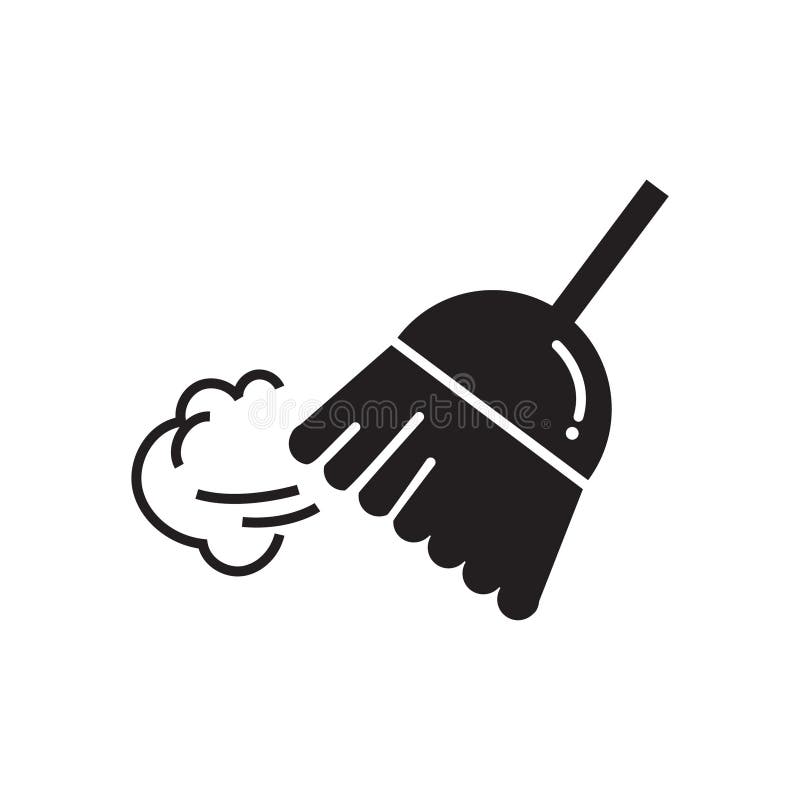 Broom Sweeping Dust stock vector. Illustration of cleaning - 29421995