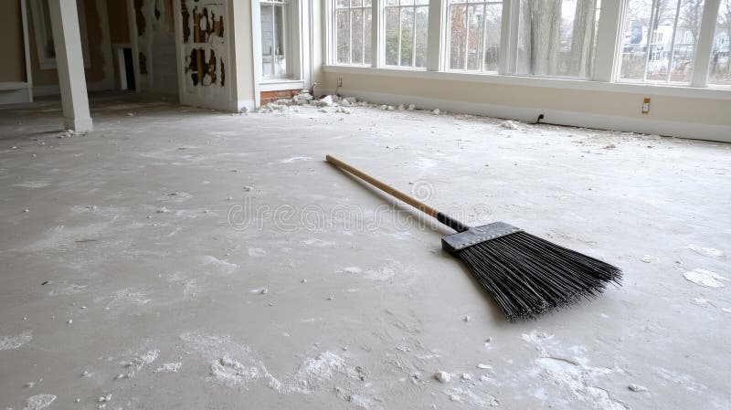 A Broom is Used To Clean Dust and Debris Off the Floor in a Setting ...