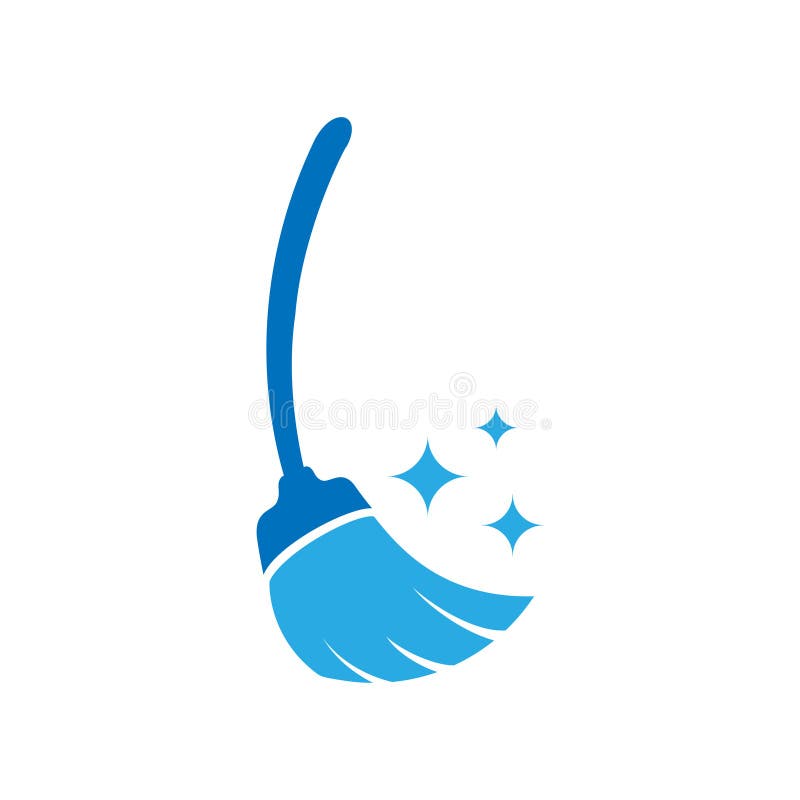 Broom Vector Icon Illustration. Broom Cleaning Logo Stock Vector ...