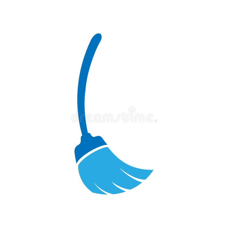 Broom Vector Icon Illustration. Broom Cleaning Logo Stock Vector ...