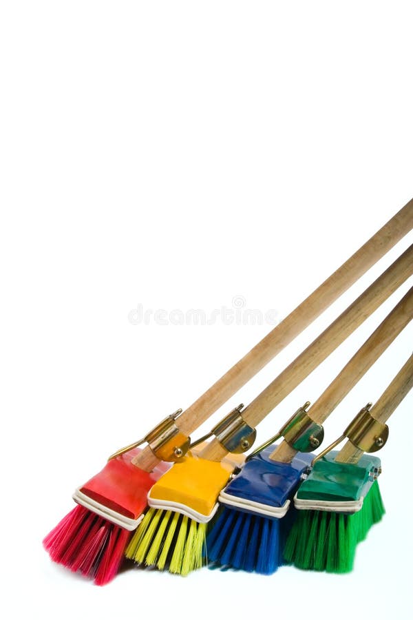 Brooms stock image. Image of items, sweep, white, manual - 2476569