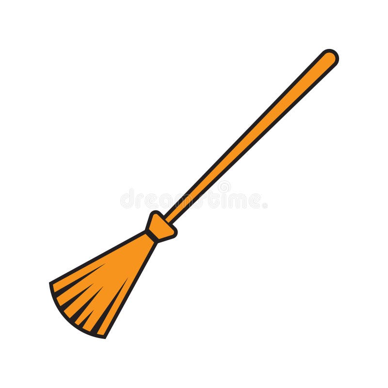 Broomstick. Vector Illustration Decorative Design Stock Vector ...