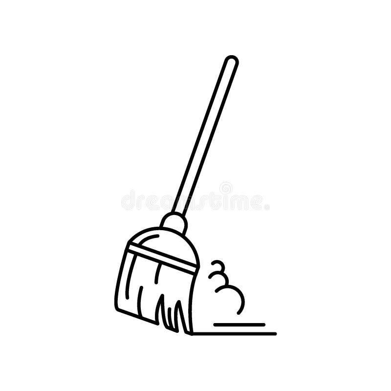 Broomstick. Vector Illustration Decorative Design Stock Vector ...