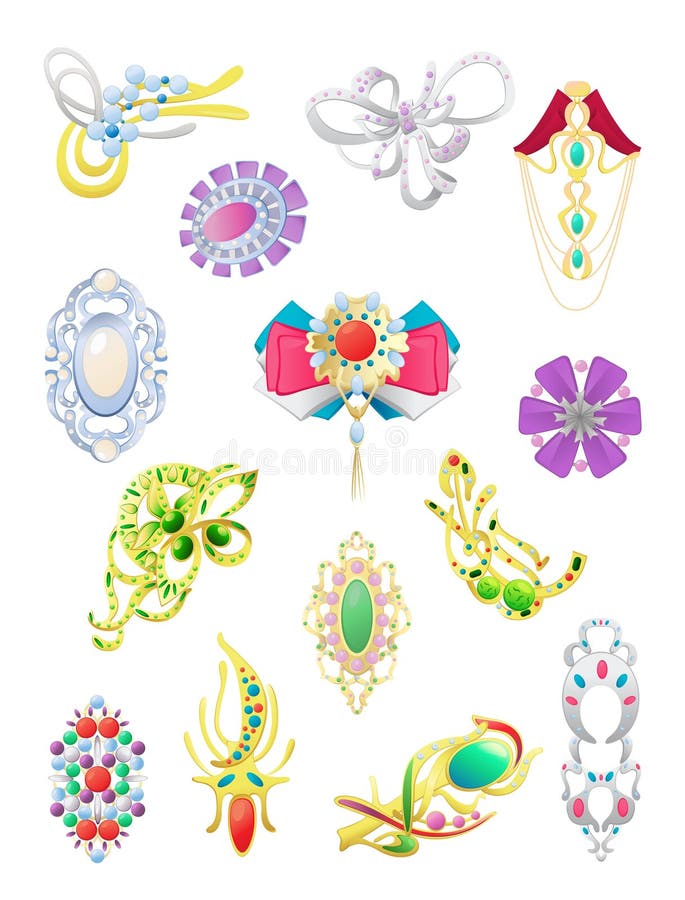 Broschen vektor abbildung. Illustration von juwel, zubehör - 64149174