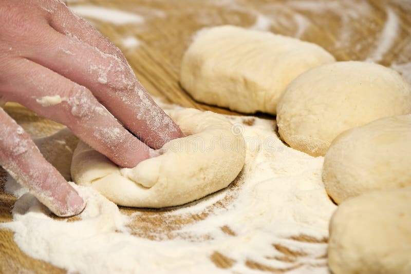 Brot Teig stockfoto. Bild von koch, hand, kochen, teig - 3383742