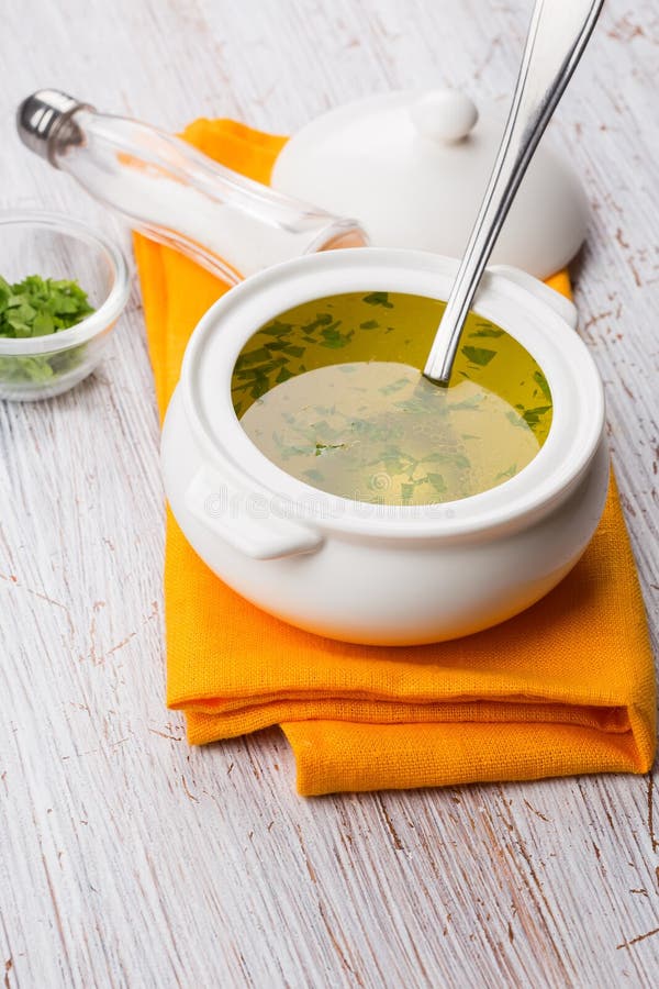 Broth in bowl stock image. Image of healthy, organic - 35691275