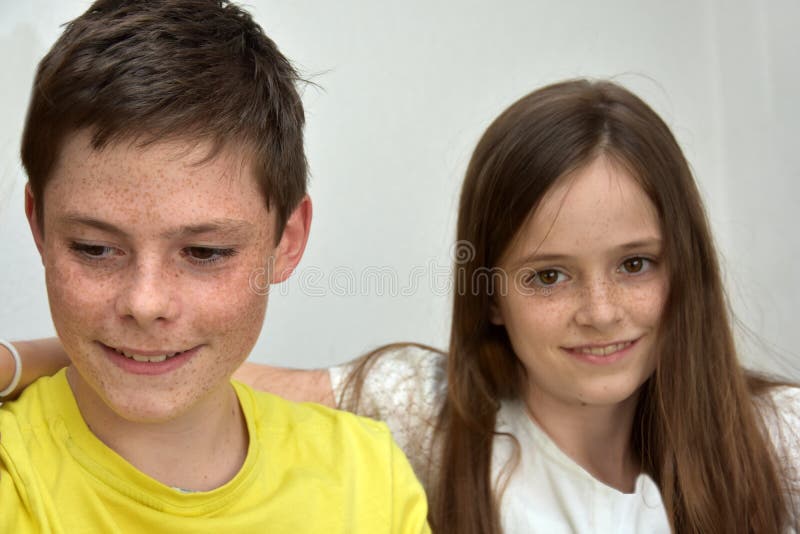 Brother And His Younger Sister Stock Image Image Of Chummy Amicably