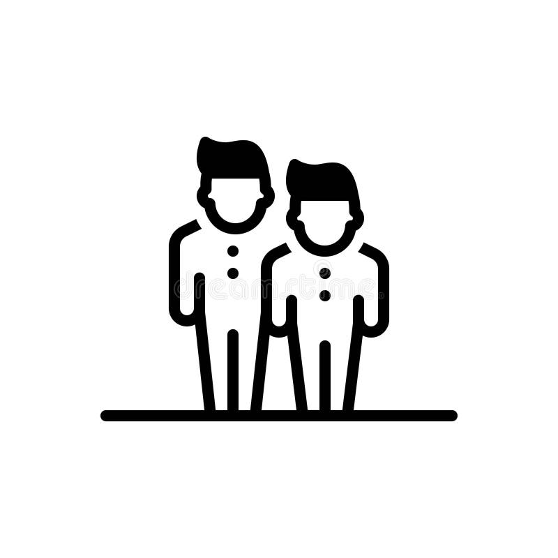 Black Solid Icon for Brother, Buddy and Together Stock Vector ...