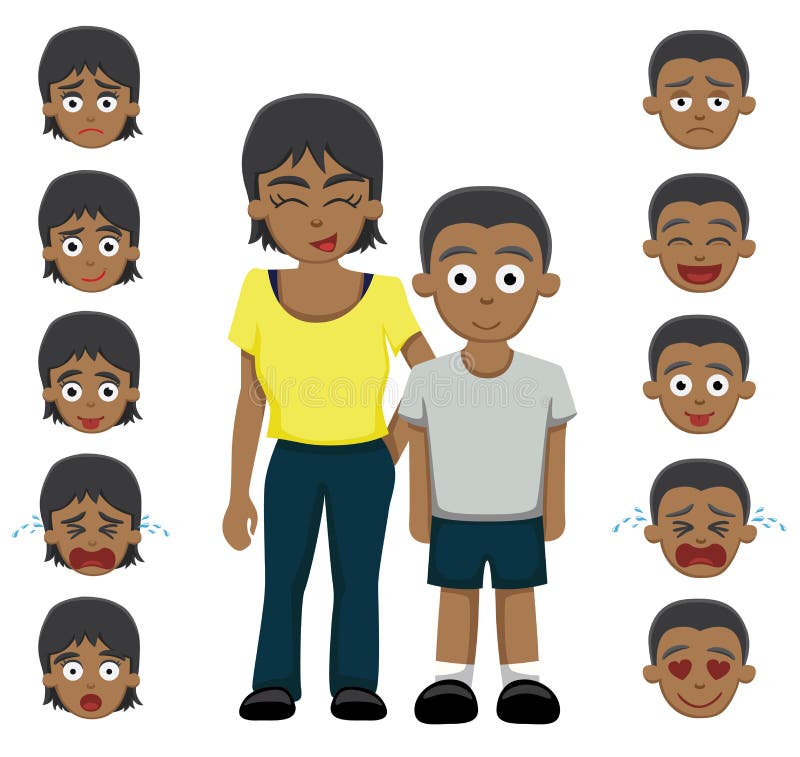Brother Sister Emotion Faces Cartoon Vector Illustration Stock Vector ...