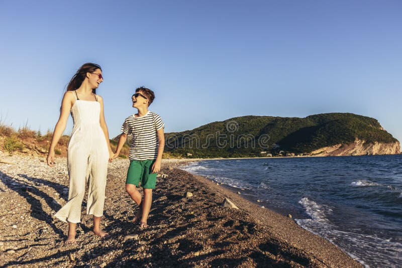 Brother and Sister on the Beach Stock Image - Image of brother ...