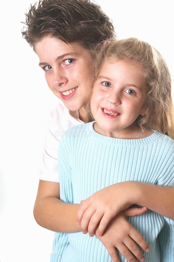 Brother & Sister Hug Vertical Stock Photo - Image of love, expressions ...