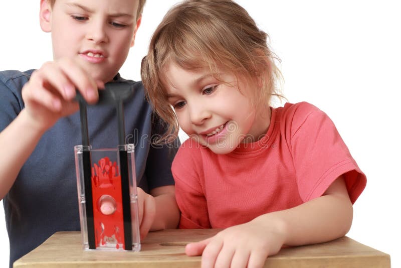 Brother and Sister Play with Guillotine Stock Image - Image of ...