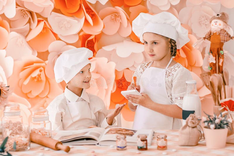 Sister chefs stock image. Image of cutter, child, daughters - 1519511