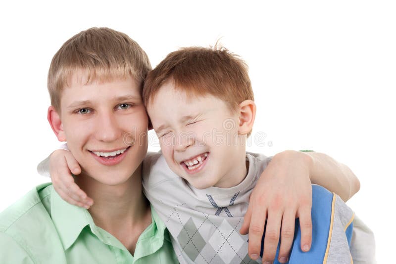 Brothers stock photo. Image of holding, brunette, blond - 34096768