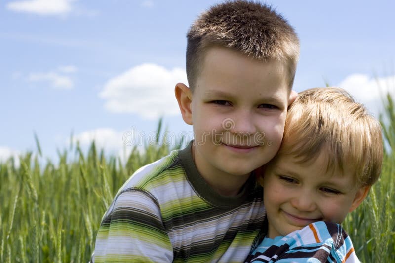 Brothers stock photo. Image of peace, long, hair, brother - 841414