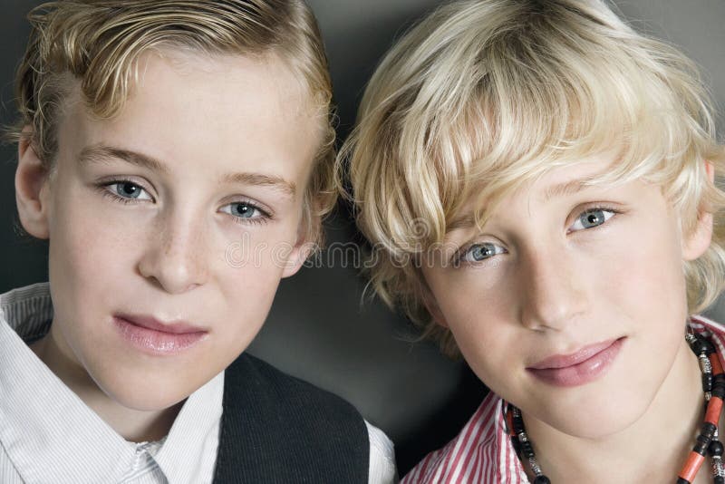 Brothers on Brown Background Stock Image - Image of blond, freckles ...