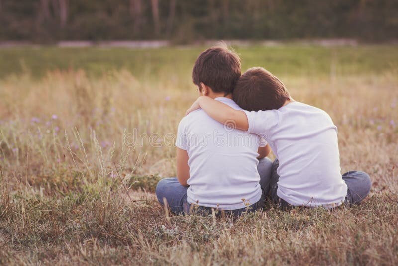 Brothers embrace stock image. Image of vests, laughing - 56025133