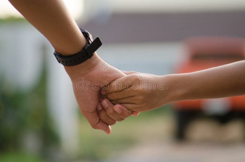 Brothers Holding Hands Went Ahead with Concern and Ties. Happy Stock ...