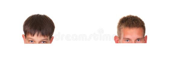 Brothers looking over sign stock photo. Image of male - 28136260