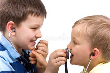 Brothers Playing with Stethoscopes Stock Photo - Image of friendly ...