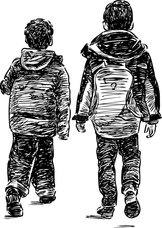 Two Boys Walking Stock Illustrations – 148 Two Boys Walking Stock ...