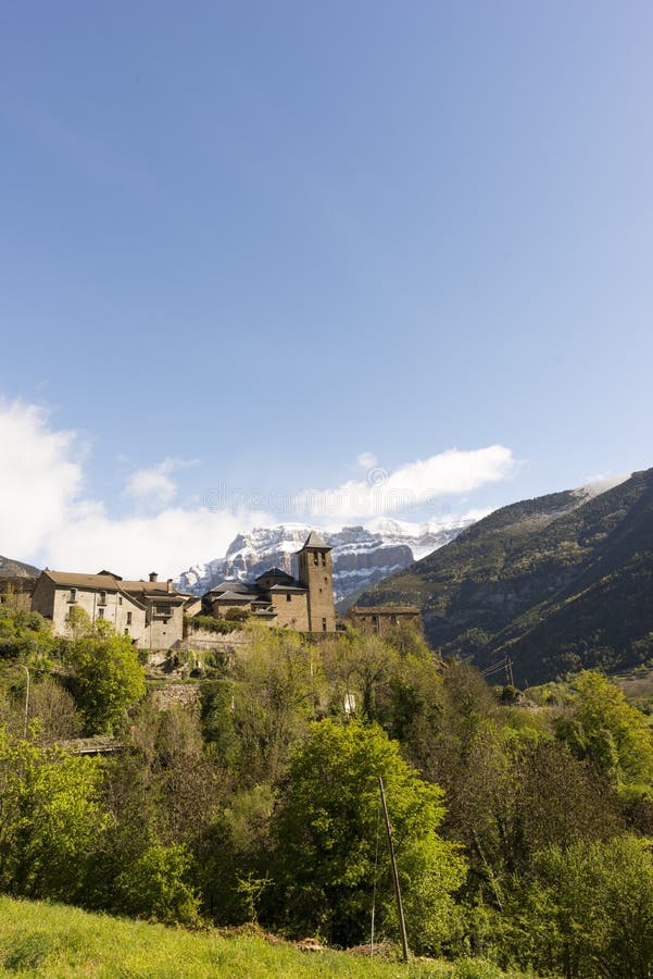 Broto landscape stock image. Image of exterior, trees - 94325823