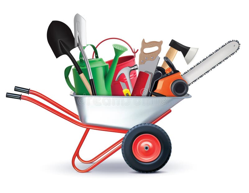 Brouette Avec Des Accessoires De Jardin Tous Dans Un Concept ...