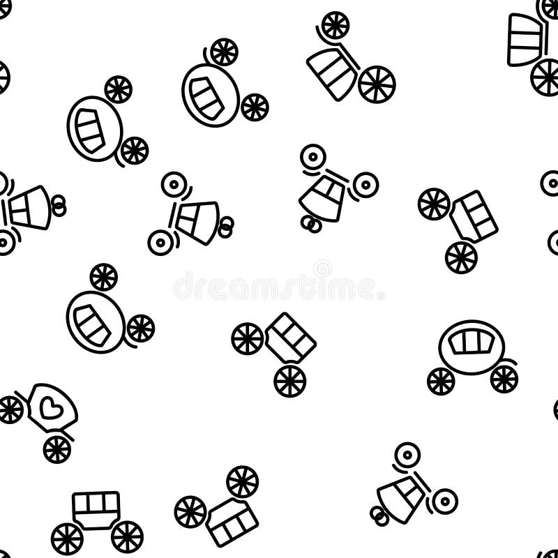 Brougham Vector Seamless Pattern Stock Vector - Illustration of outline ...