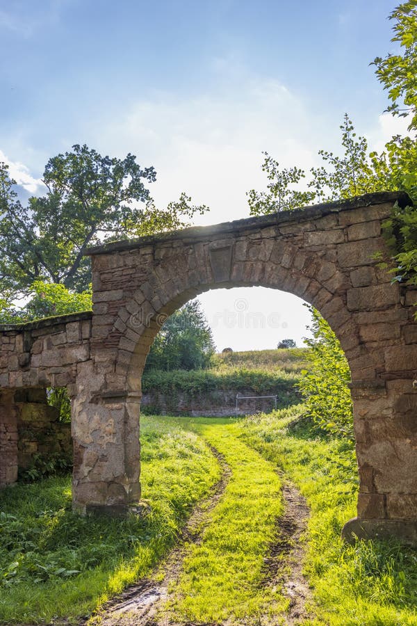 Broum Style Architecture, a Bridge Near the Farm, Eastern Czechia Stock ...