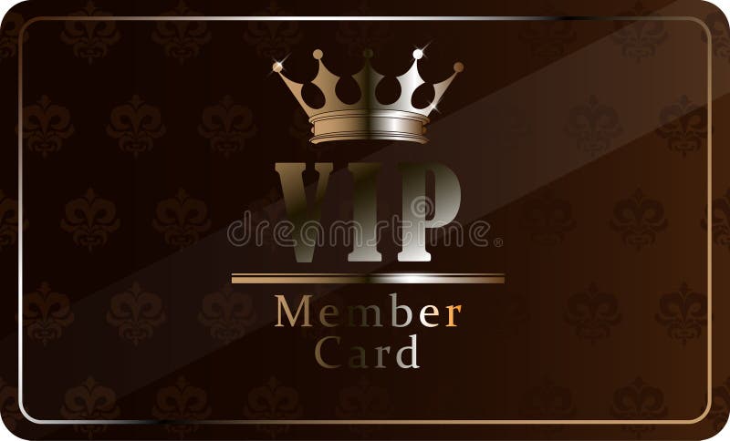 Broun VIP Card with Gold Elements and Crown. Vector Image Stock ...