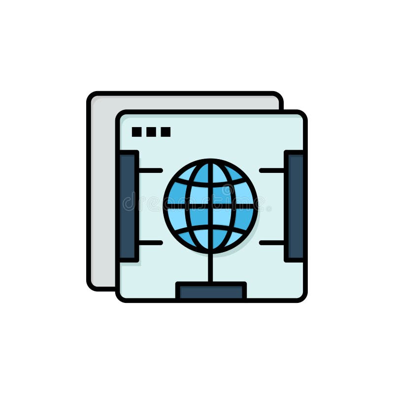 Brower, Internet, Web, Globe Flat Color Icon. Vector Icon Banner ...