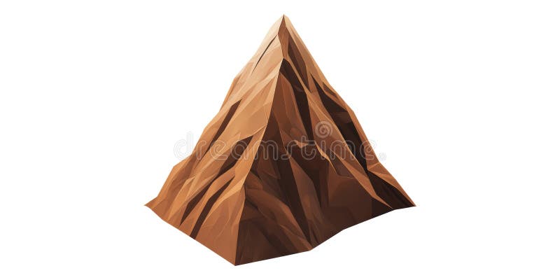 Brown Abstract Geometric Mountain Shape Isolated on Transparent ...
